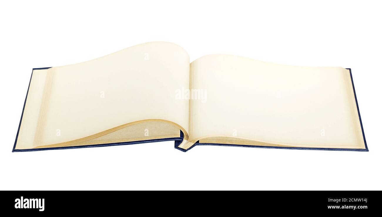 old vintage open album isolated on white background Stock Photo - Alamy