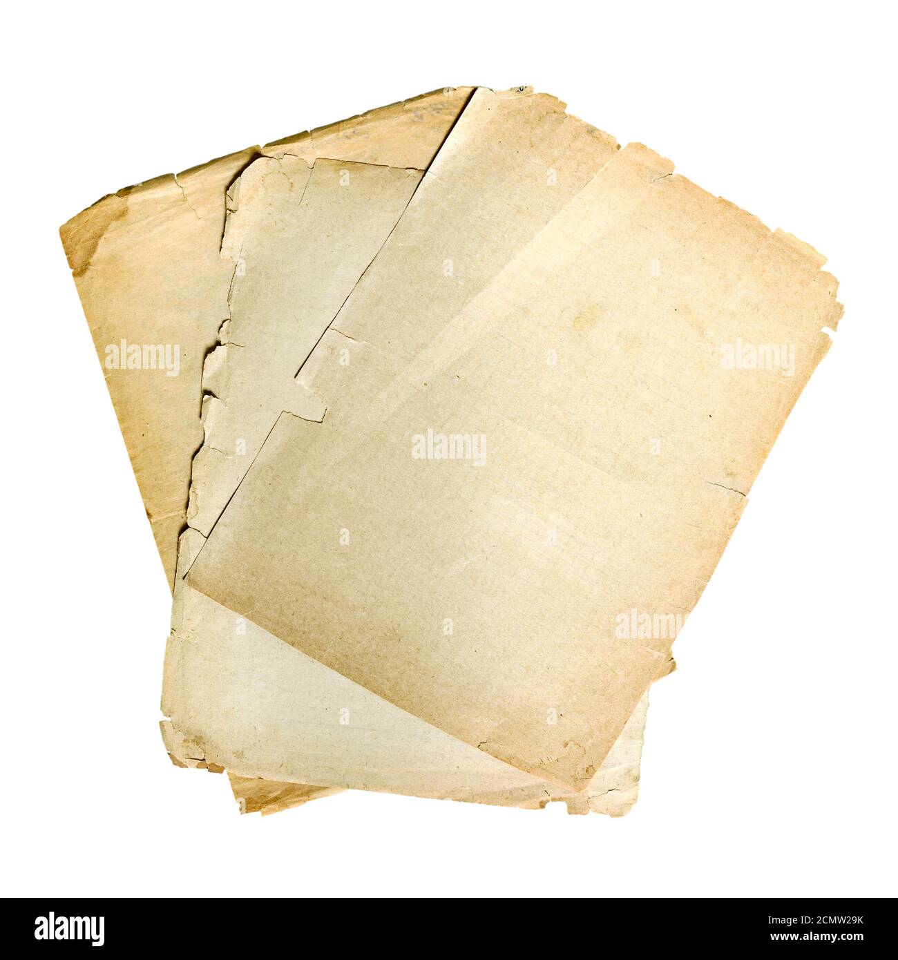 old sheet of paper isolated on white background Stock Photo - Alamy
