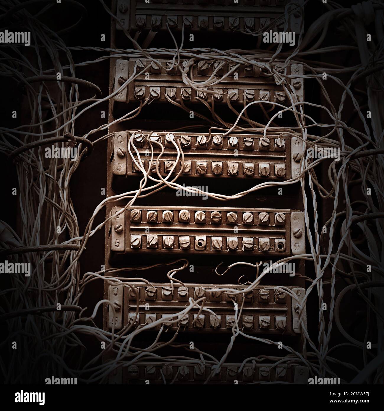 old telephone switchboard closeup Stock Photo - Alamy