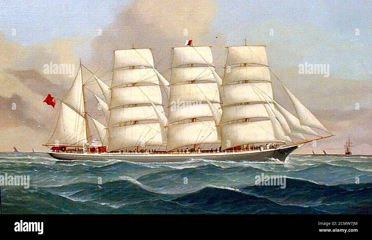 John Henry Mohrmann - portrait of the British barque ‥9ABermuda‥98 ...