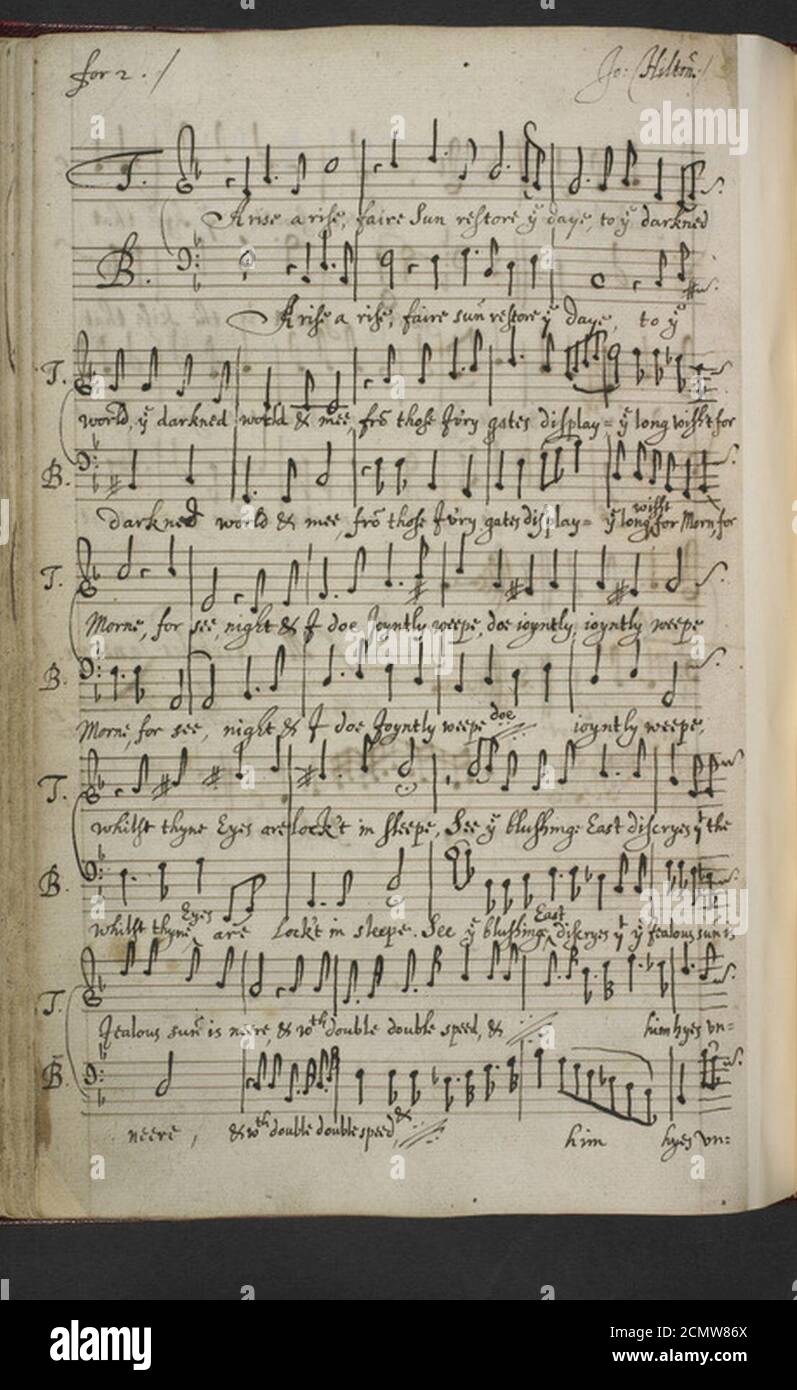 John Hilton - Arise, fair sun - Add MS 11608 f34v Stock Photo - Alamy