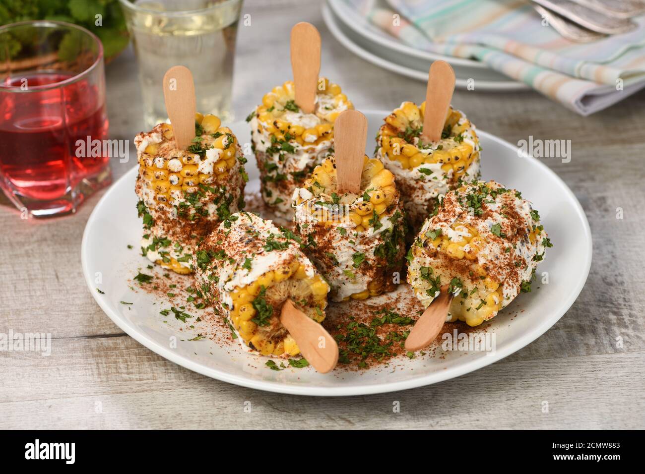 Delicious Indian of corn cob, also called Bhutta, flavored with butter ...