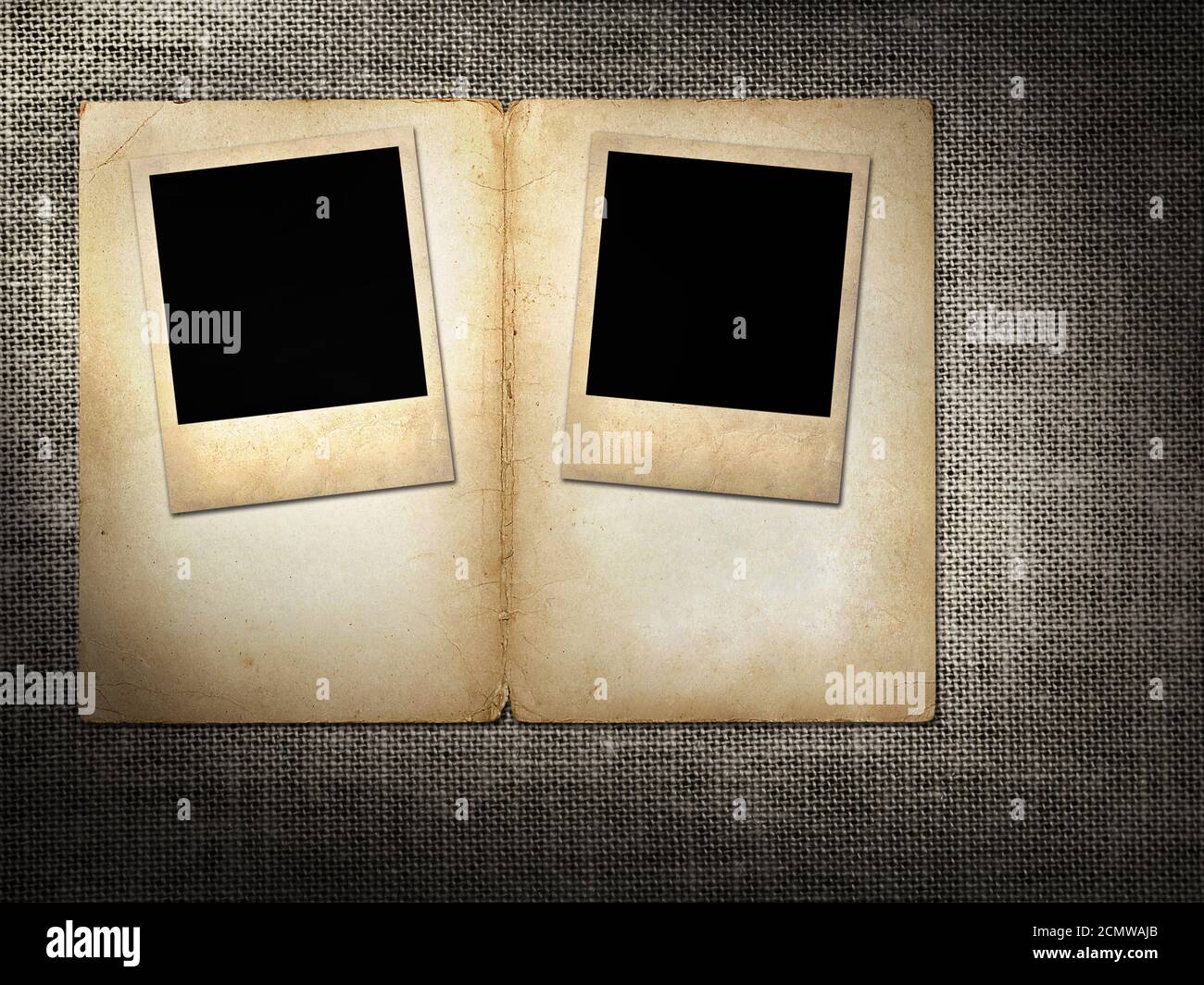 Old-style photo on a linen background in vintage style Stock Photo - Alamy