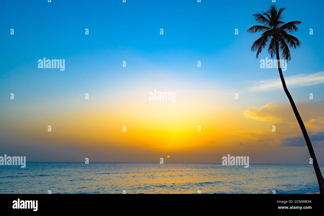 beautiful sunset of the caribbean Stock Photo - Alamy
