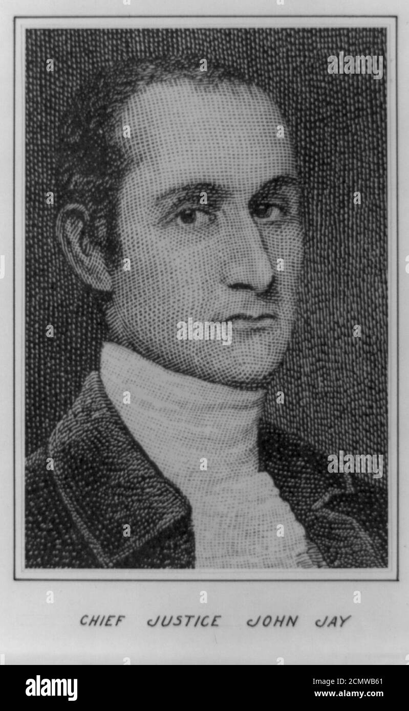 John Jay, head-and-shoulders portrait, facing right Stock Photo - Alamy