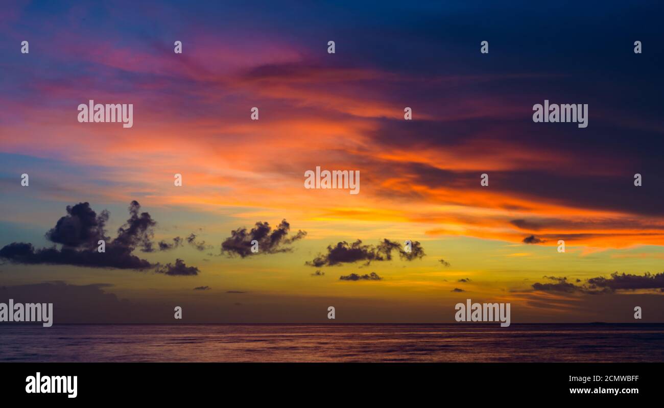 beautiful sunset of the caribbean Stock Photo - Alamy