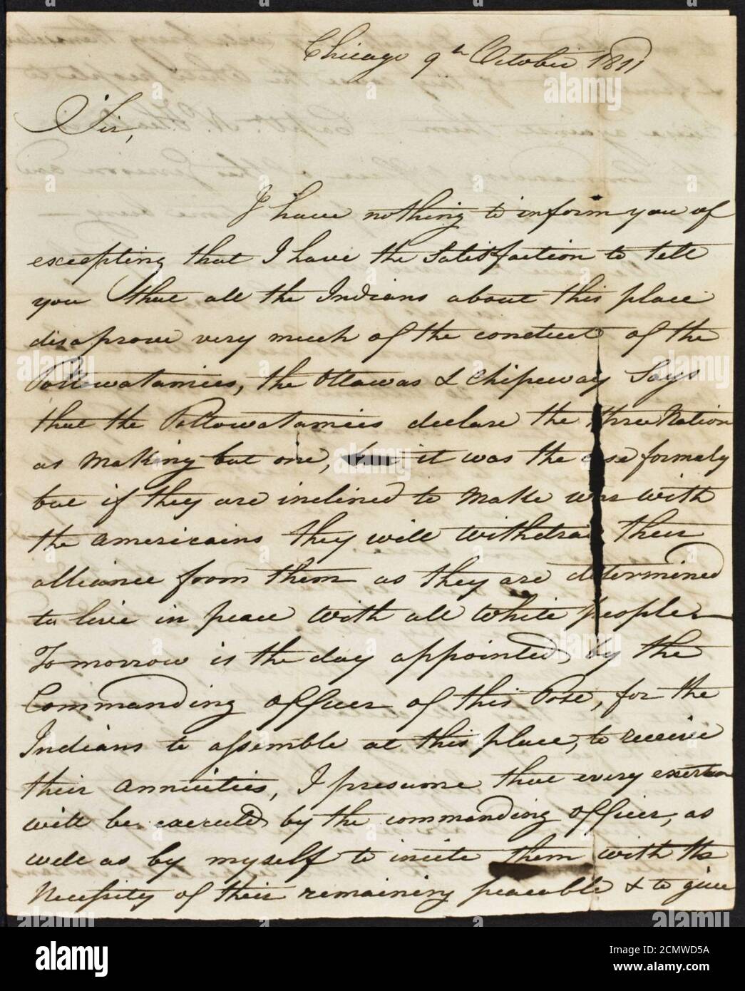 John Latimer letter to William Clark, 1811 Stock Photo - Alamy
