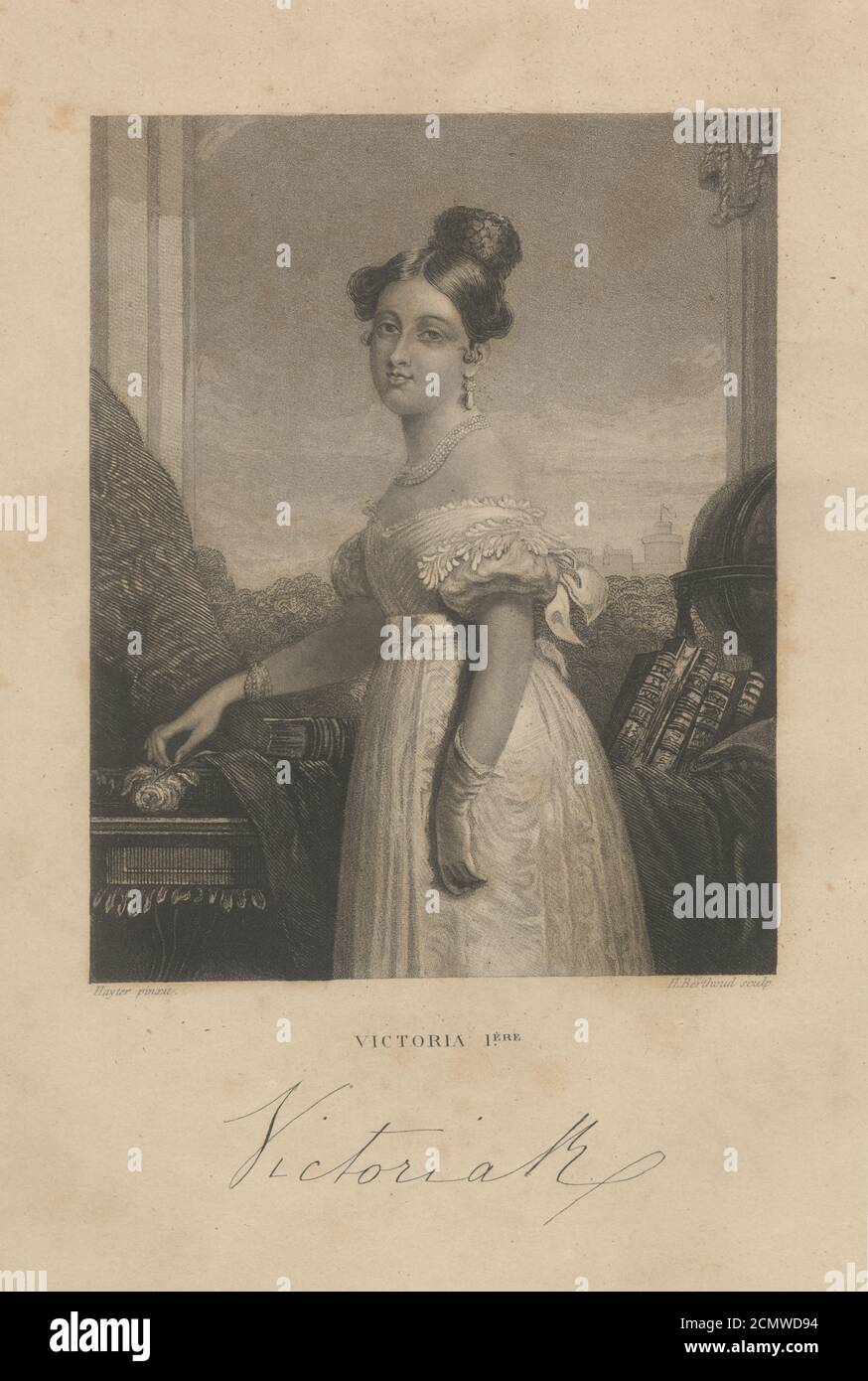 Queen Victoria I, English Victorian Engraving, 1840 Stock Photo - Alamy