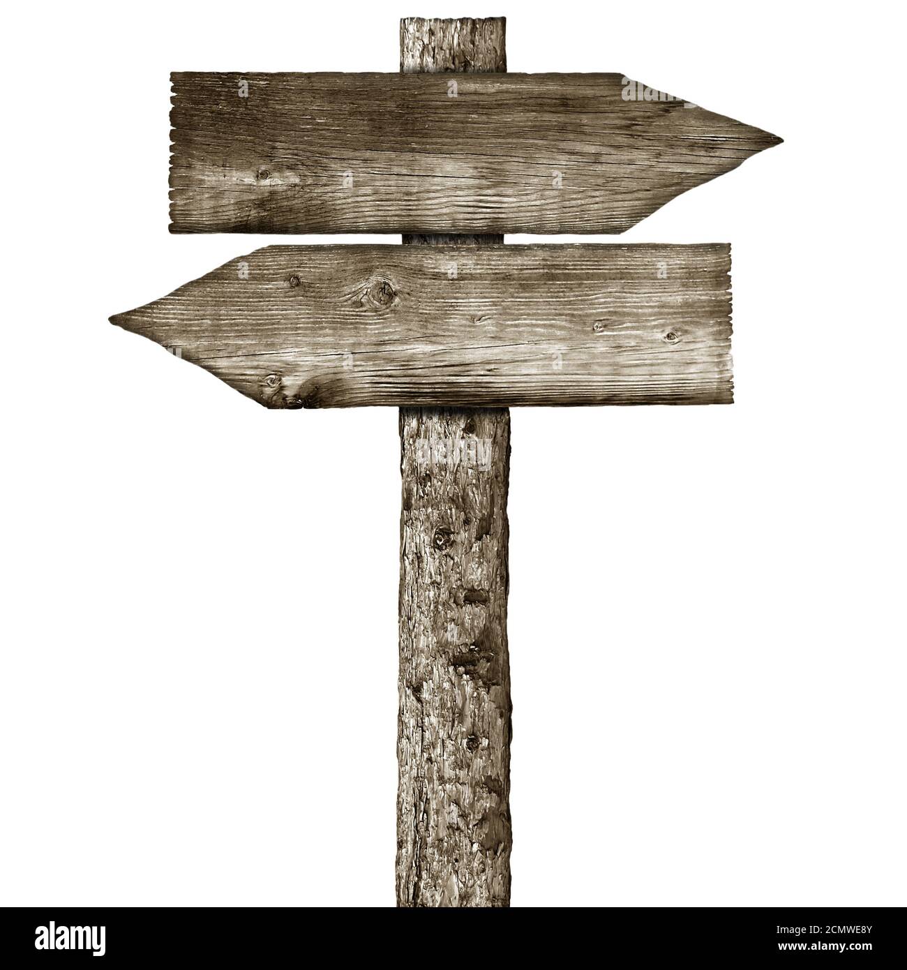 wooden signpost isolated on a white background Stock Photo - Alamy