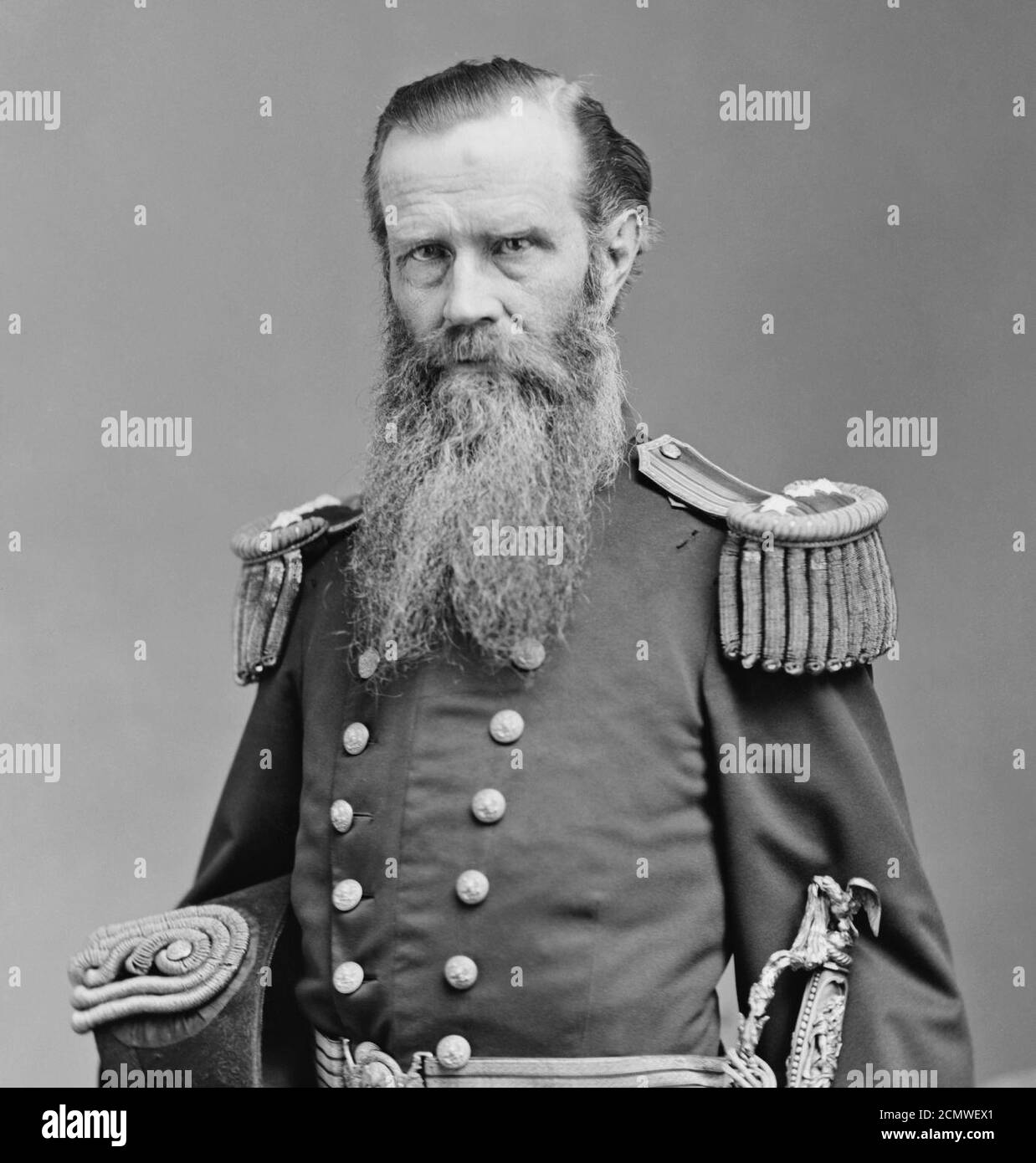 John Lorimer Worden - Mathew Brady - left photograph (cropped Stock ...