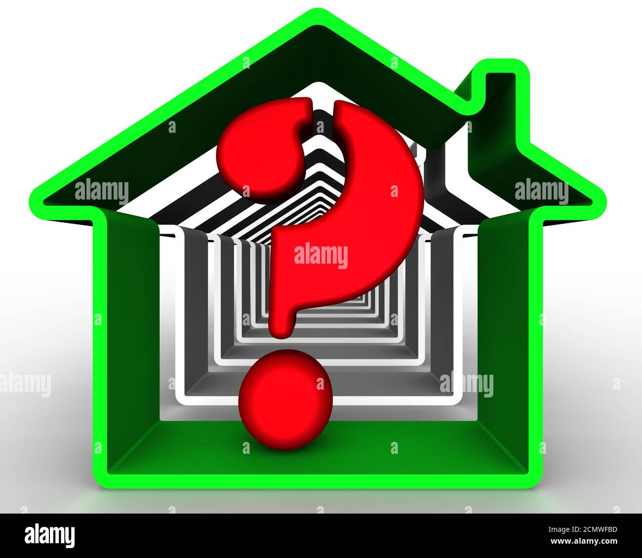 The problem of choice real estate. Symbolic houses in a row and ...