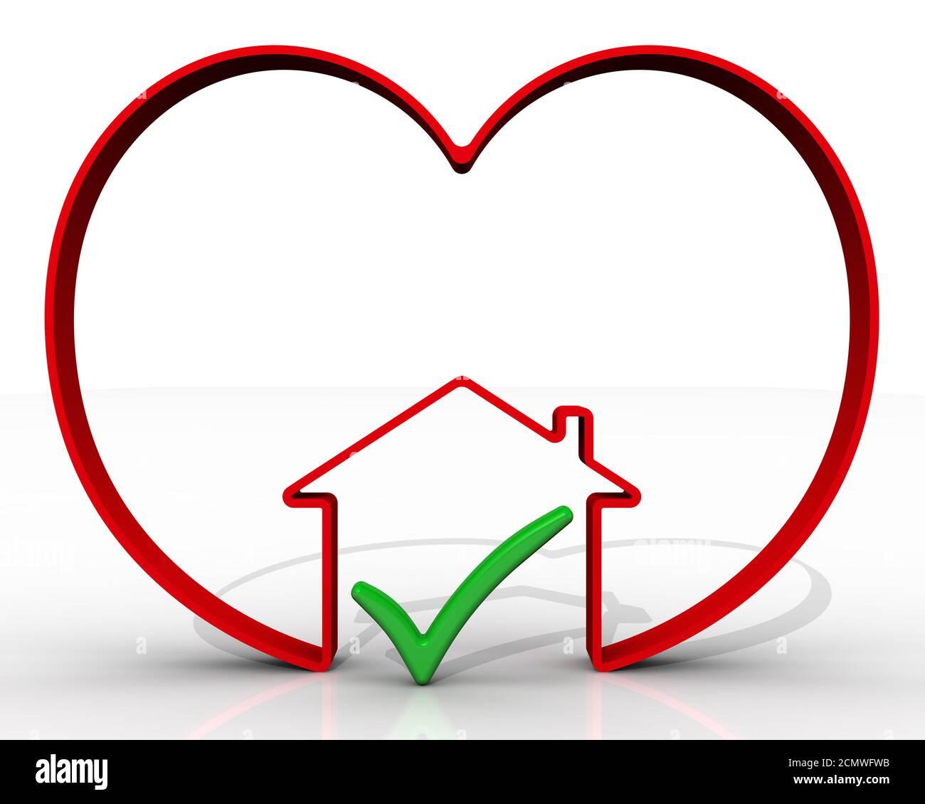 The choice of real estate. Contour of house is inscribed in the heart ...