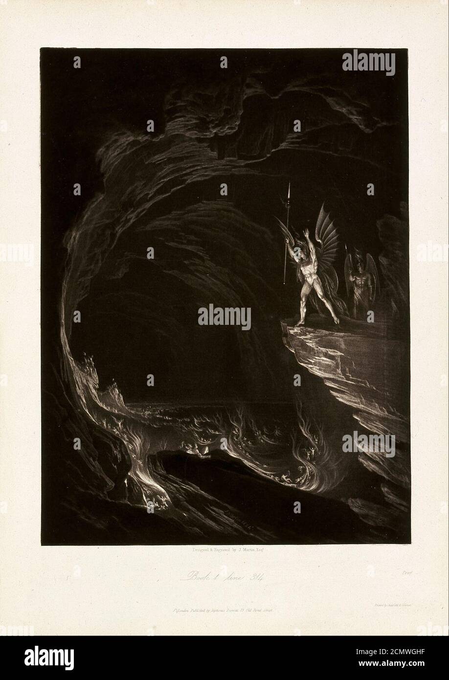 John Martin - Satan Arousing the Fallen Angels, Book 1, line 314, from ...