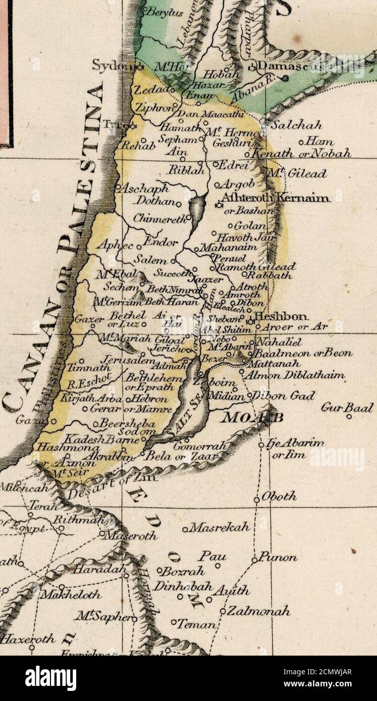 John Melish. The Places Recorded in the Five Books of Moses. 1815.III ...
