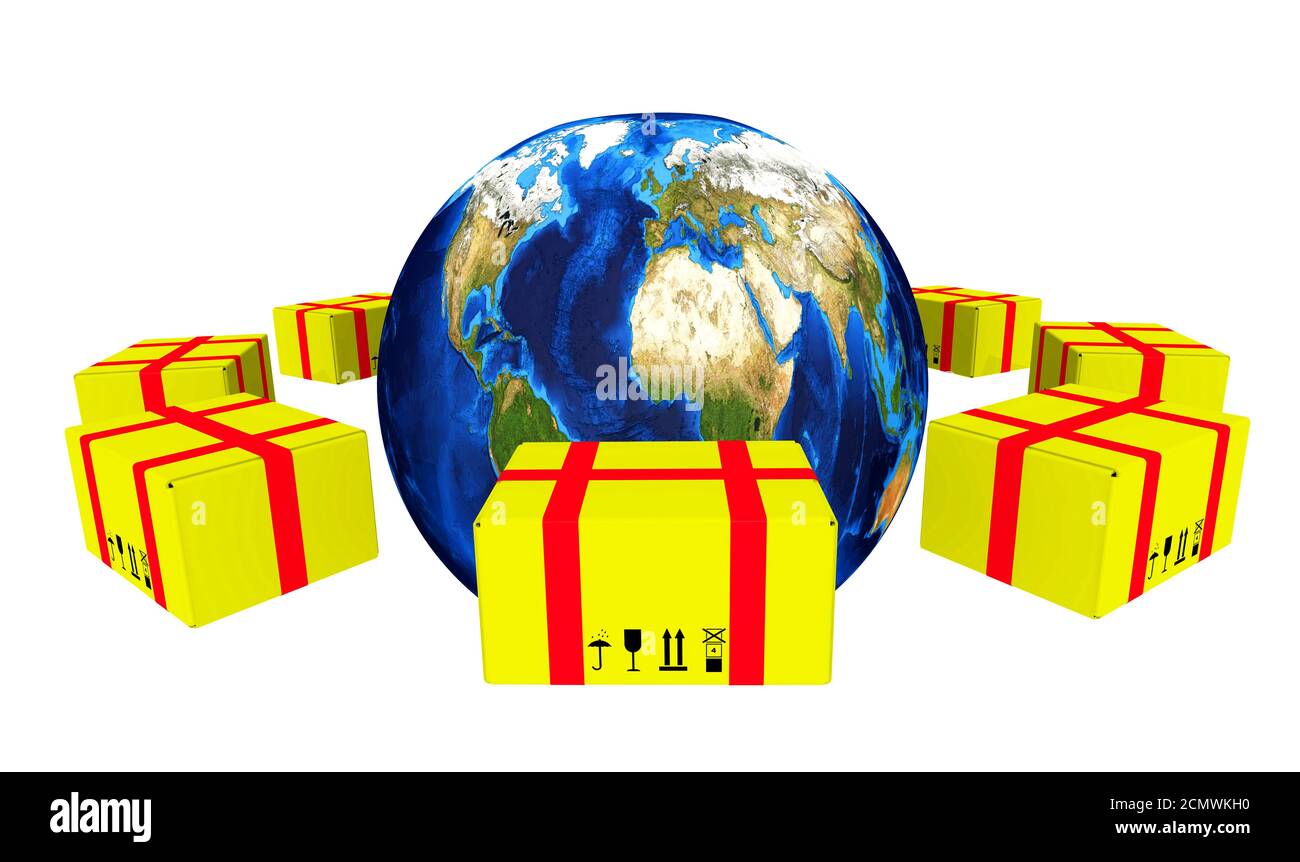 Cargo parcel globe hi-res stock photography and images - Alamy