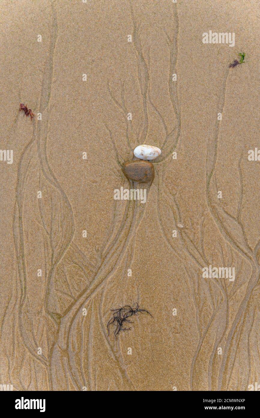 Natural Sand Art of the Beach atlantic ocean Stock Photo - Alamy