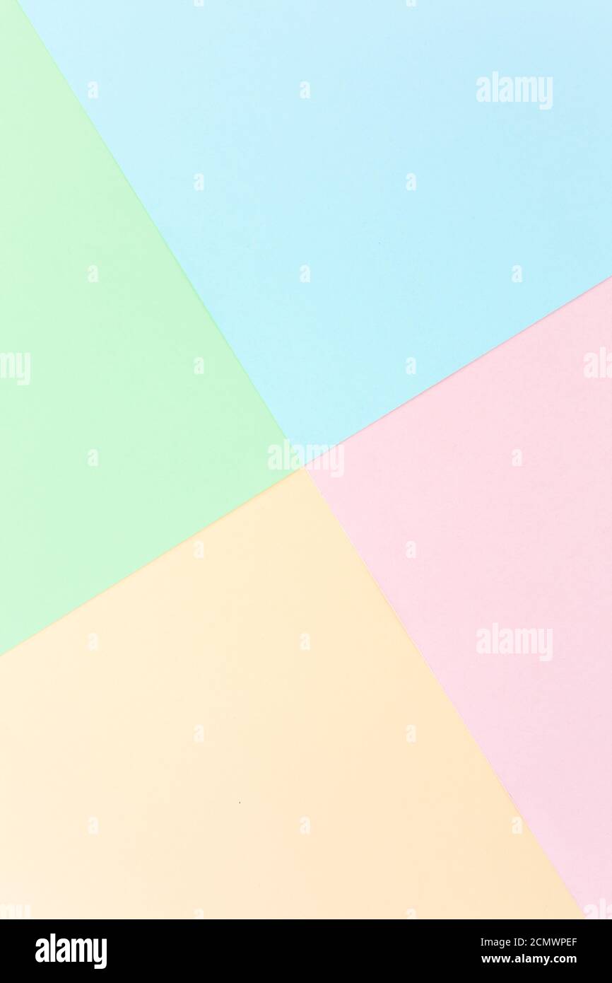 Background pastel colors: pink, yellow, blue, green. Geometric pattern ...