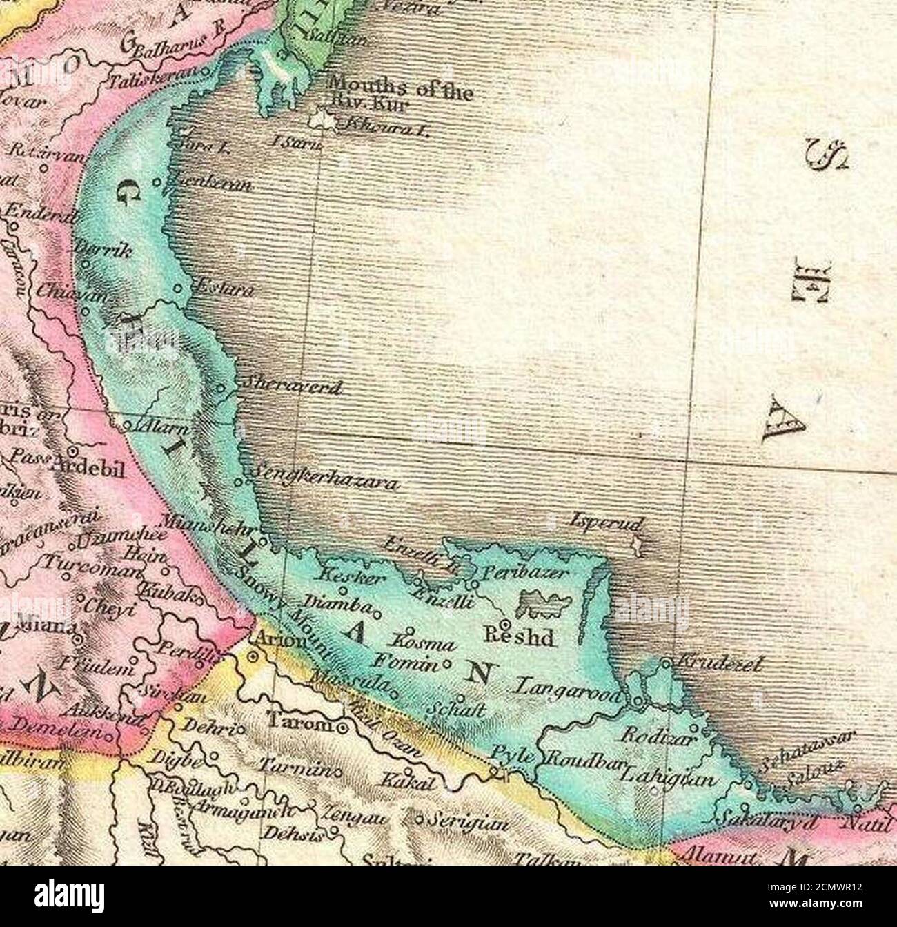 John Pinkerton. Map of Persia. 1818.H. Ghilan Stock Photo - Alamy