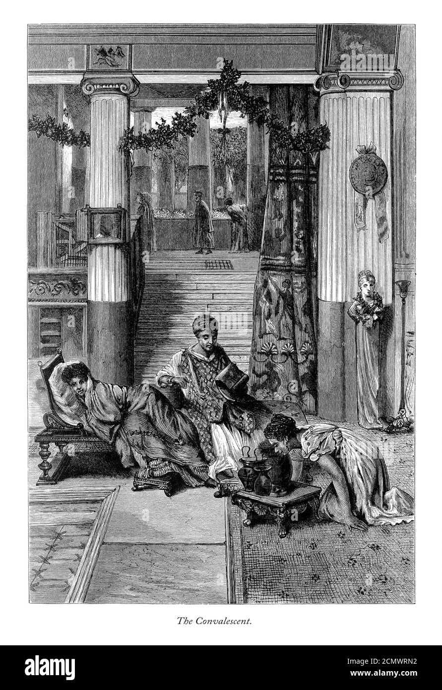 Convalescent, English Victorian Engraving, 1875 Stock Photo - Alamy