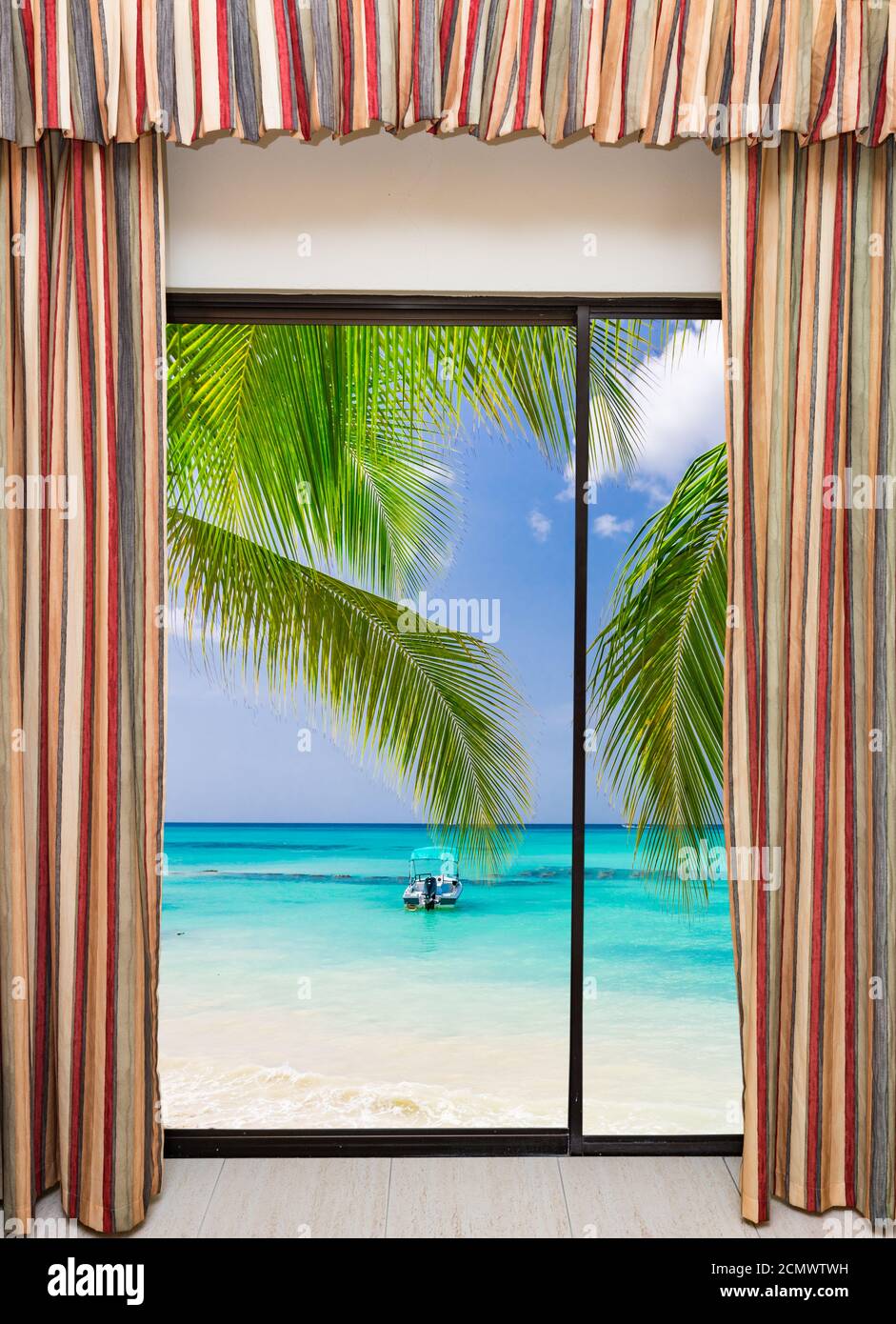 open window to the sea Stock Photo - Alamy