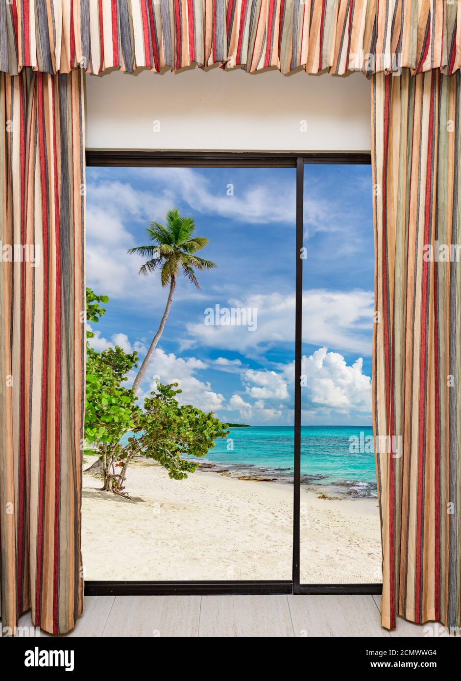 open window to the sea Stock Photo - Alamy