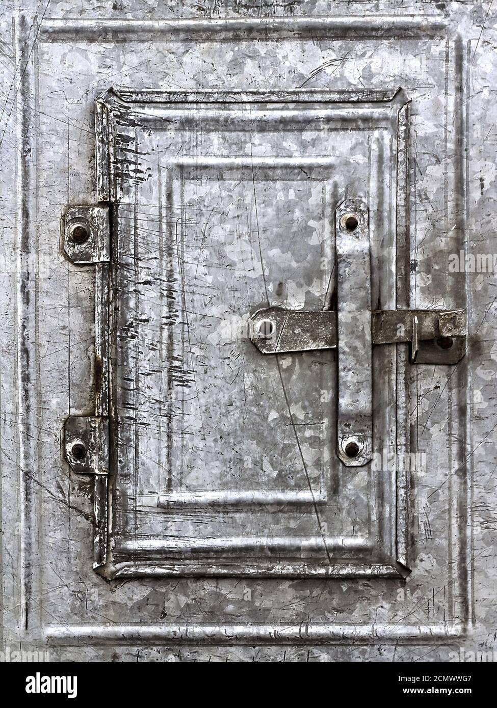 small vintage tin door in grunge style Stock Photo - Alamy