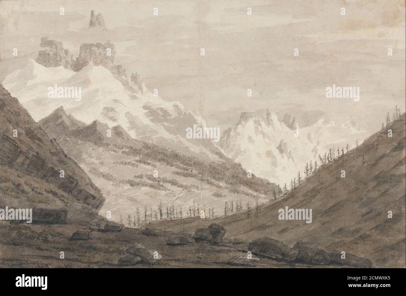 John Robert Cozens - Between Chamonix and Martigny Stock Photo - Alamy