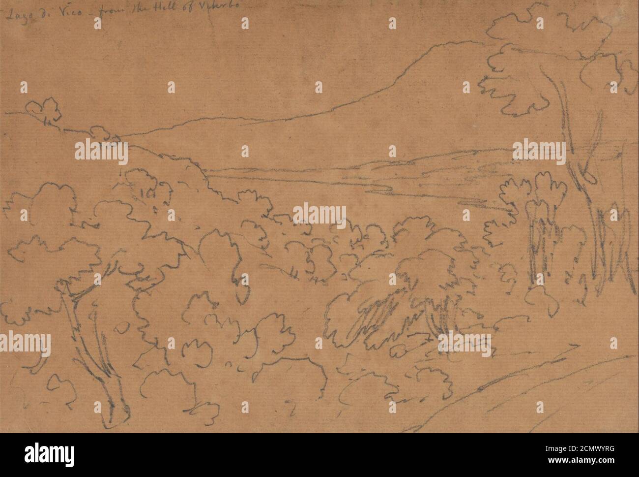 John Robert Cozens - Lago di Vico from the Hill of Viterbo Stock Photo ...