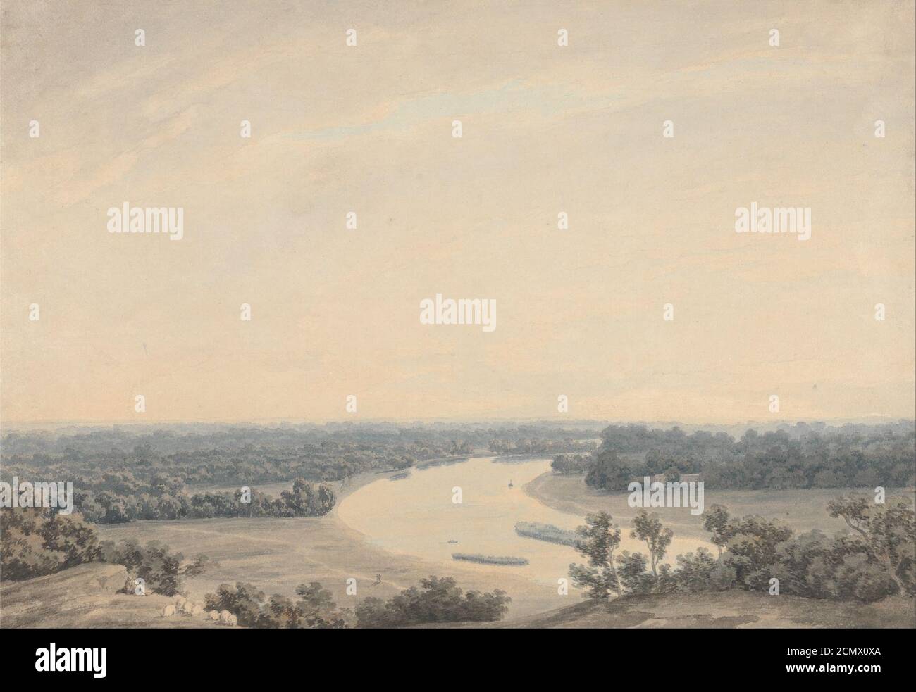 John Robert Cozens - The Thames from Richmond Hill Looking Southwest ...