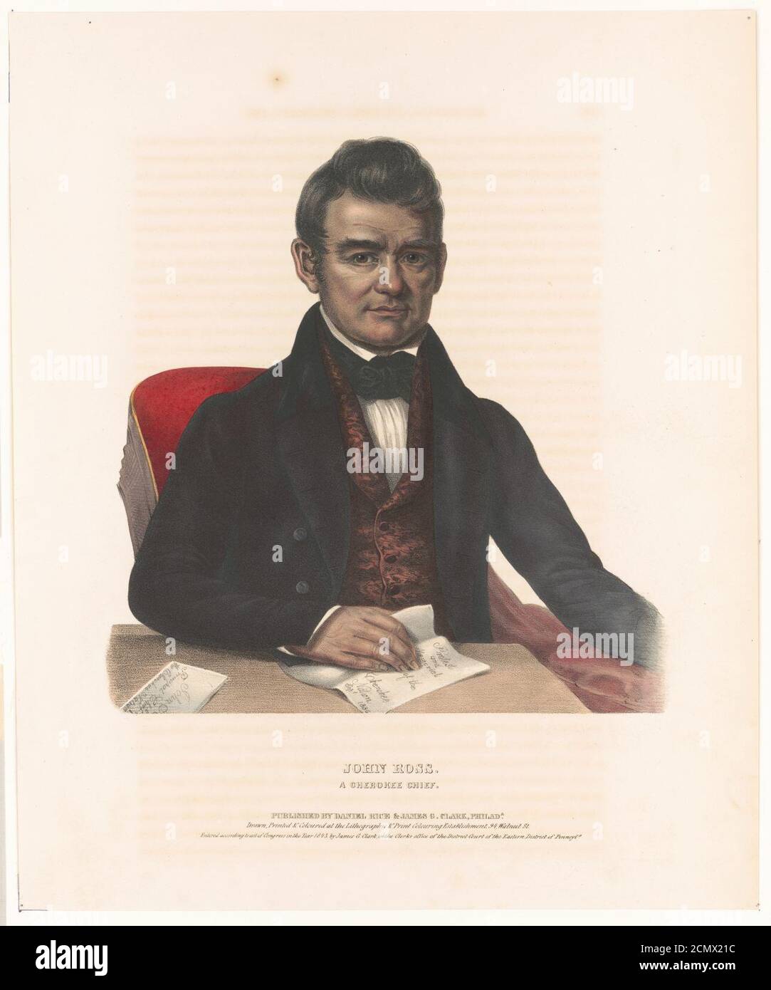 John Ross, a Cherokee chief - drawn, printed & coloured at the ...