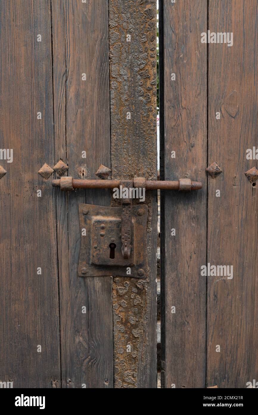 Image of old door lock in Teguise, Lanzarote, Canary Islands, Spain ...