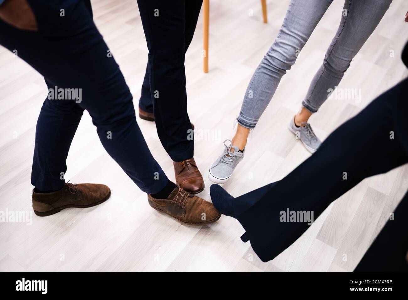 Feet Tap Greet To Avoid And Stop Covid Or Flu Stock Photo - Alamy