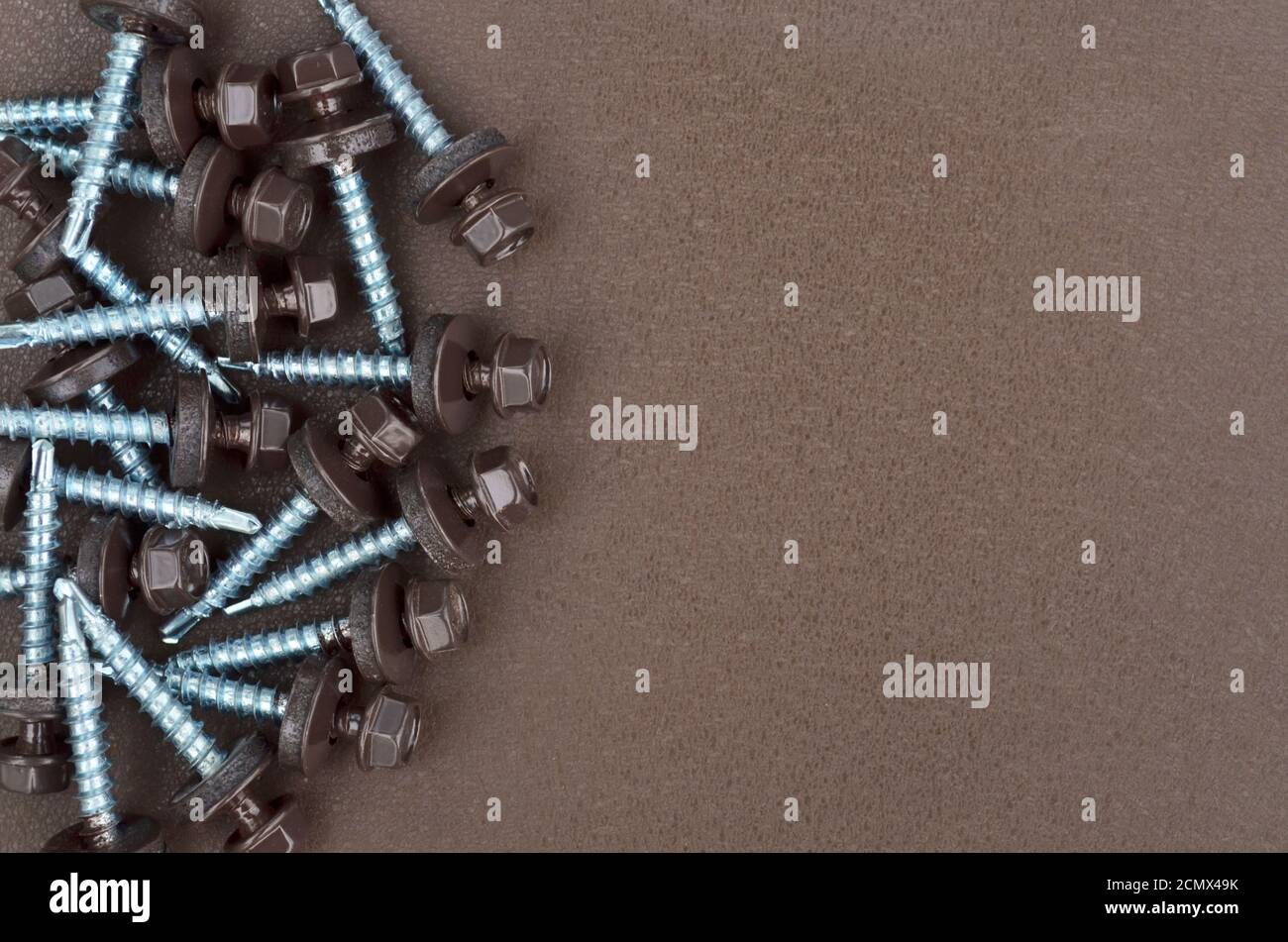 Tapping screws for mounting metal roof Stock Photo - Alamy