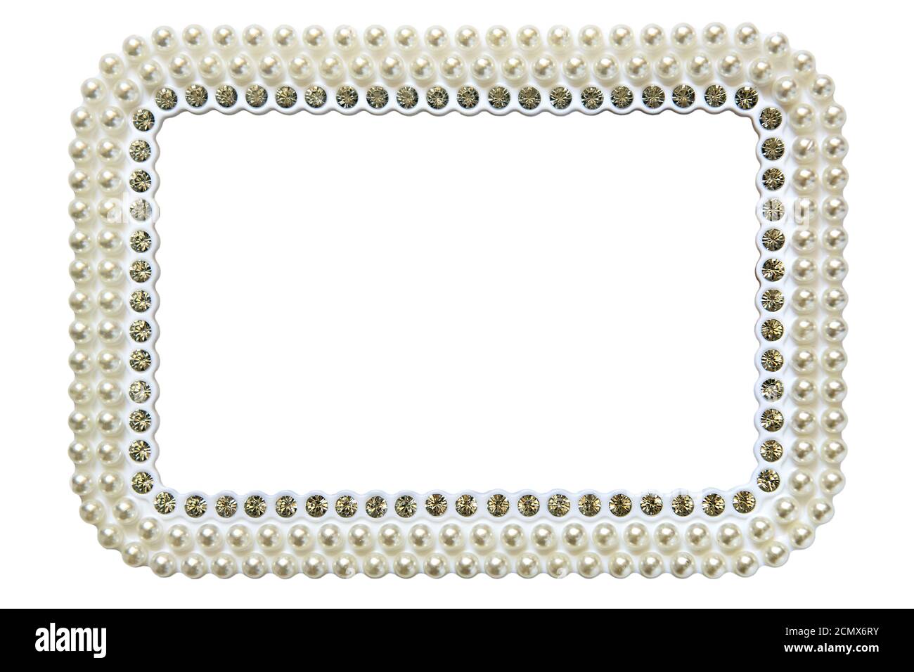 frame for photo with pearls isolated on white background Stock Photo ...