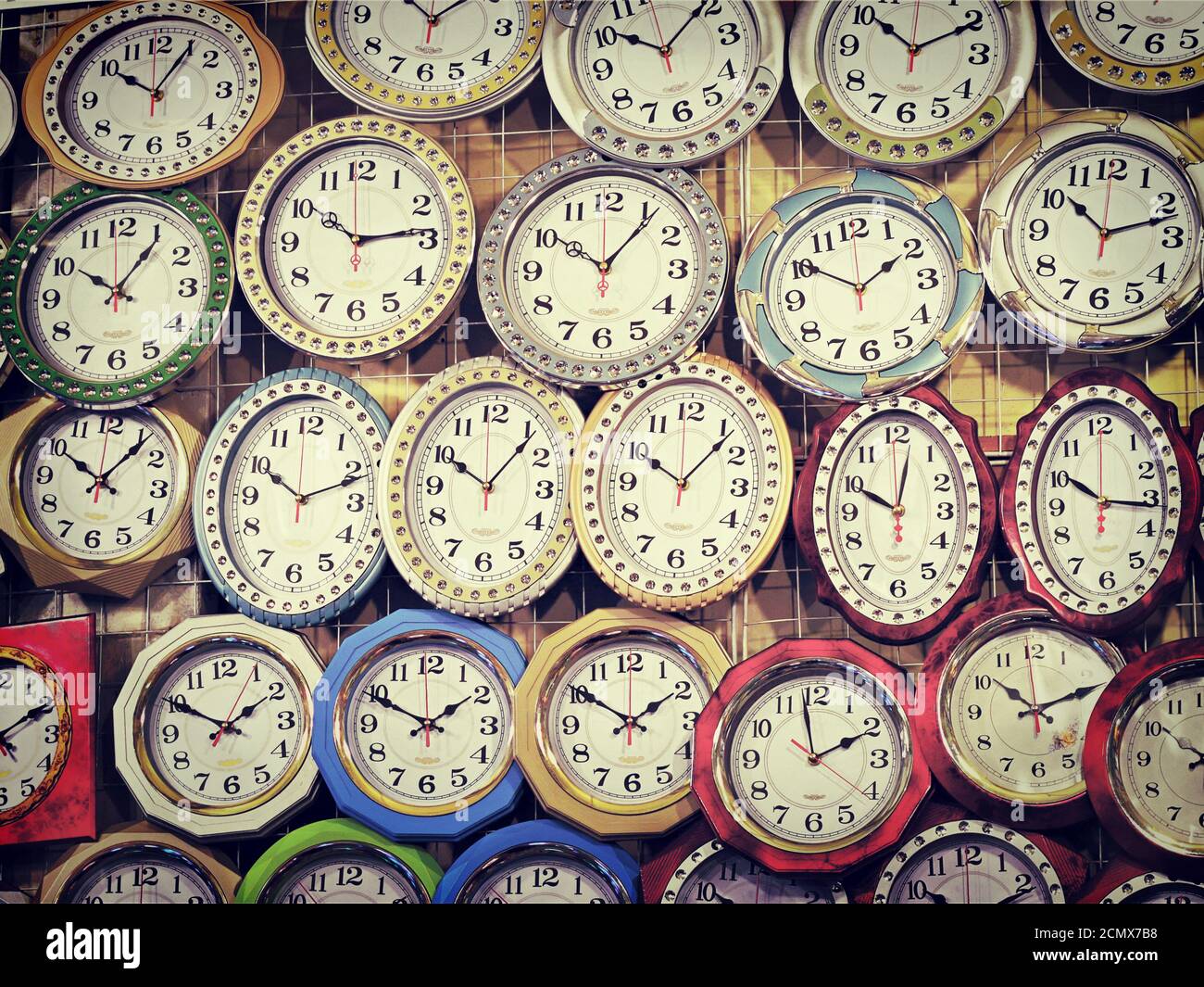 Many clocks hi-res stock photography and images - Alamy
