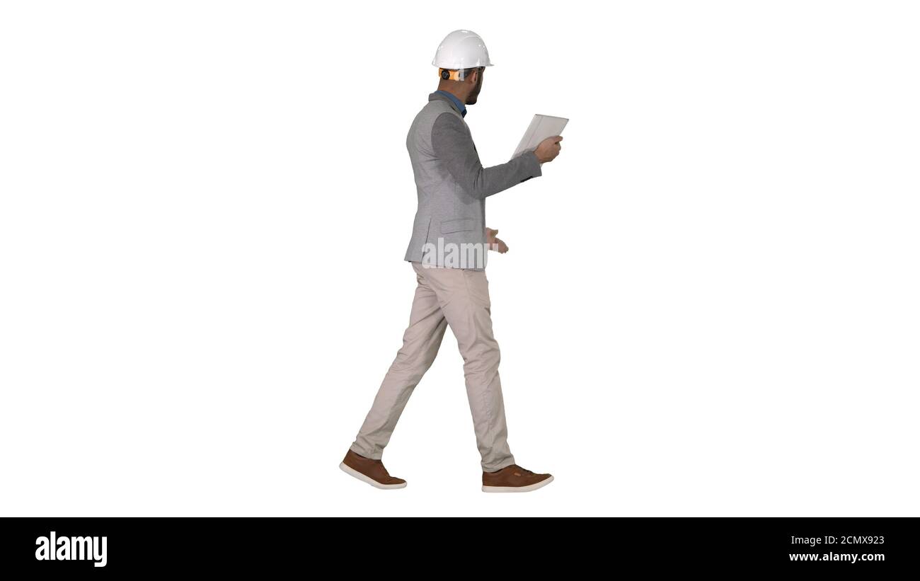 The hipster engineer making video call with tablet showing result of ...