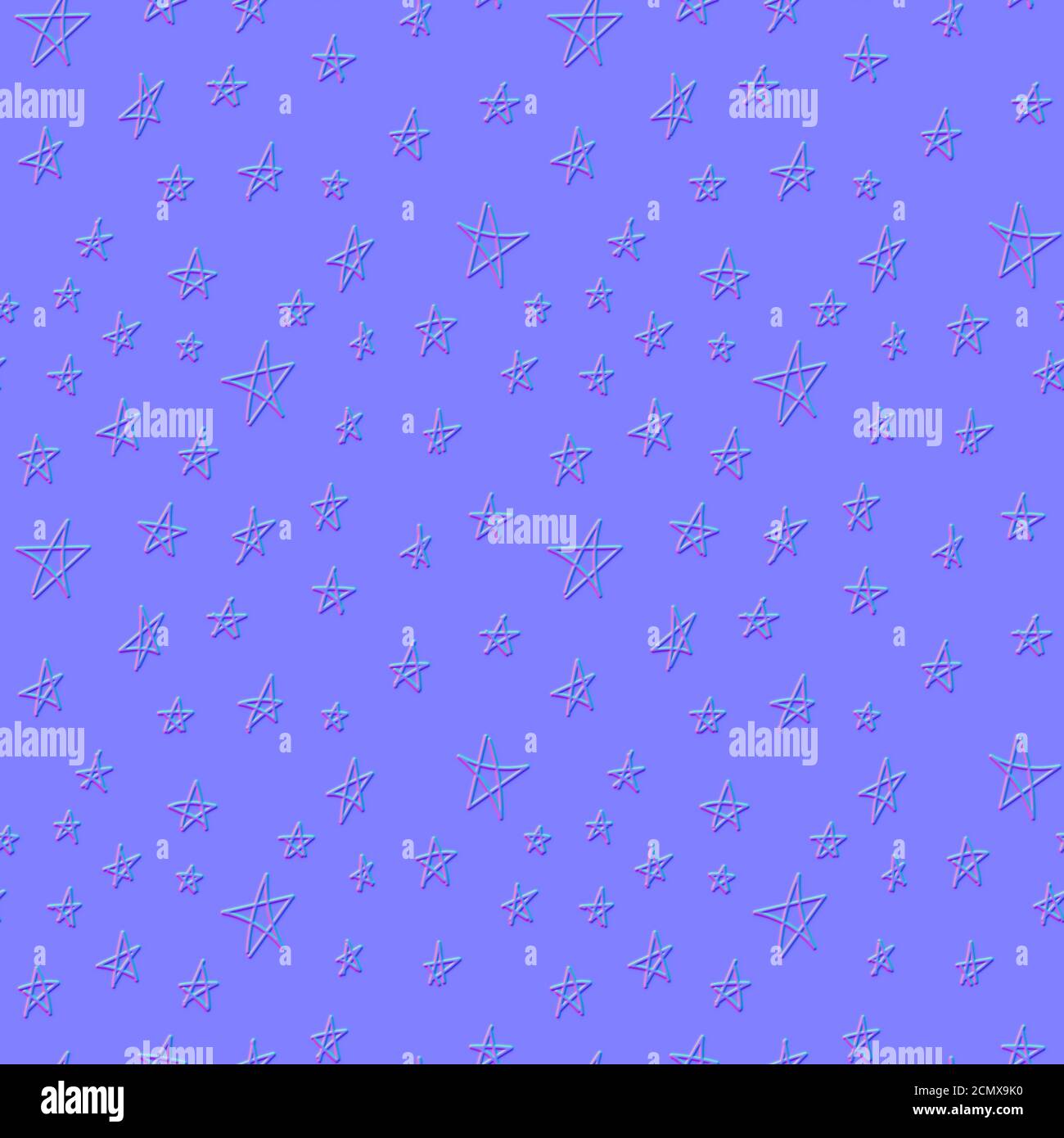 normal map of doodle stars texture, seamless pattern for use in 3D ...