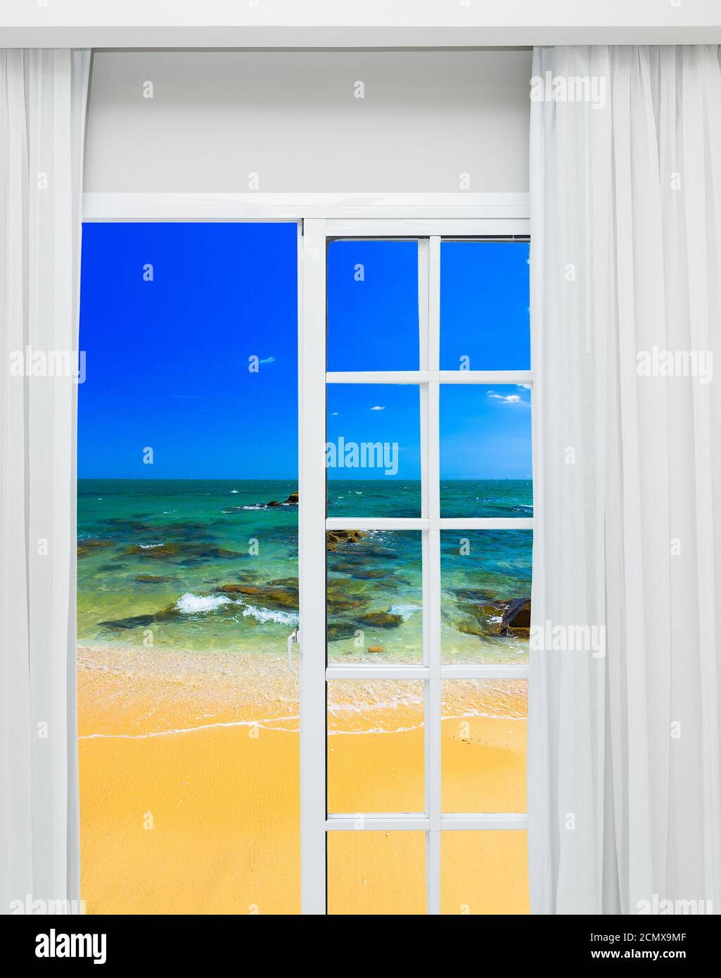 Ocean view window Stock Photo - Alamy