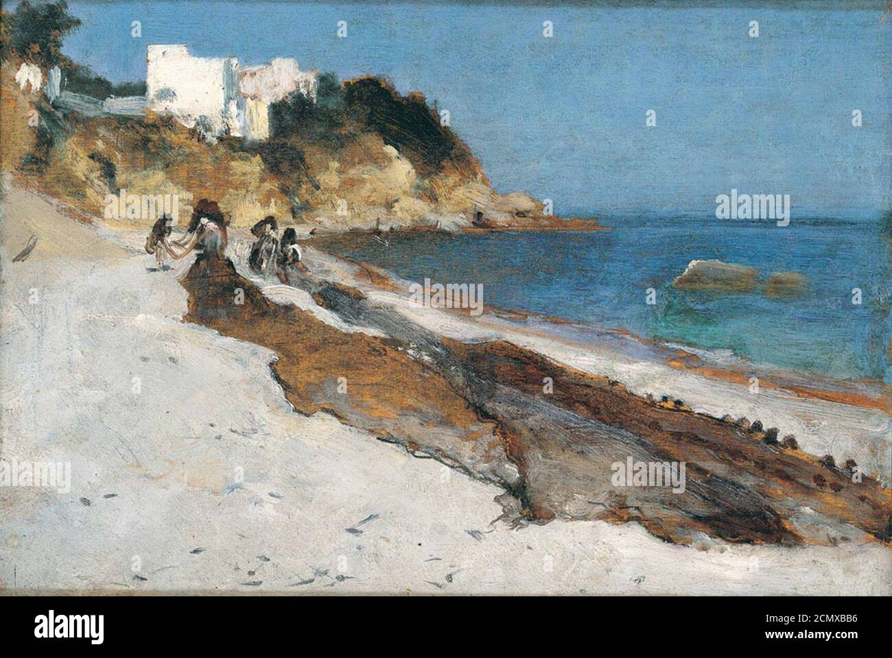 John Singer Sargent, Beach Scene, 1880. Oil on panel Stock Photo - Alamy
