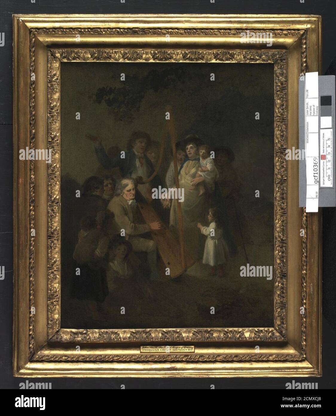 John Smith, the blind harper of Conway, with penillion singers Stock ...