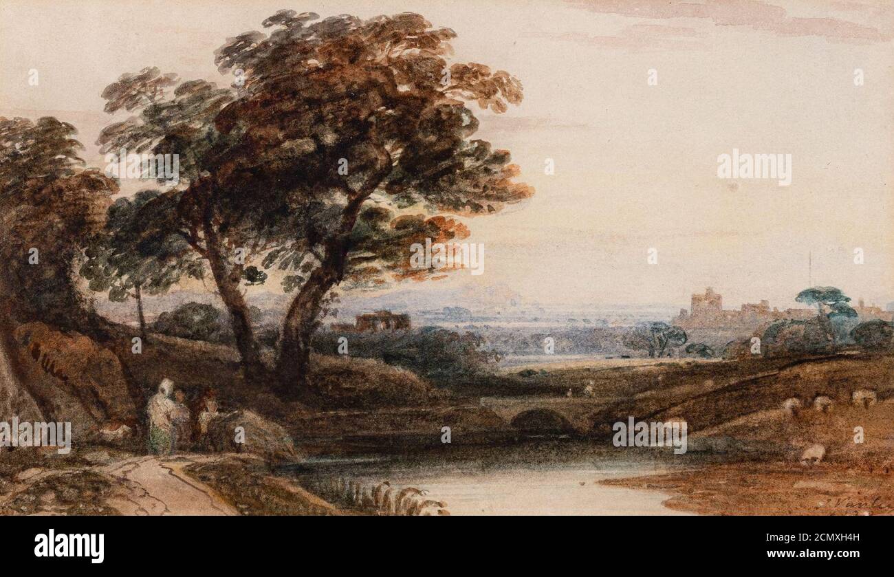 John Varley - Varkey-K07778 - Capriccio landscape - 1838 Stock Photo ...