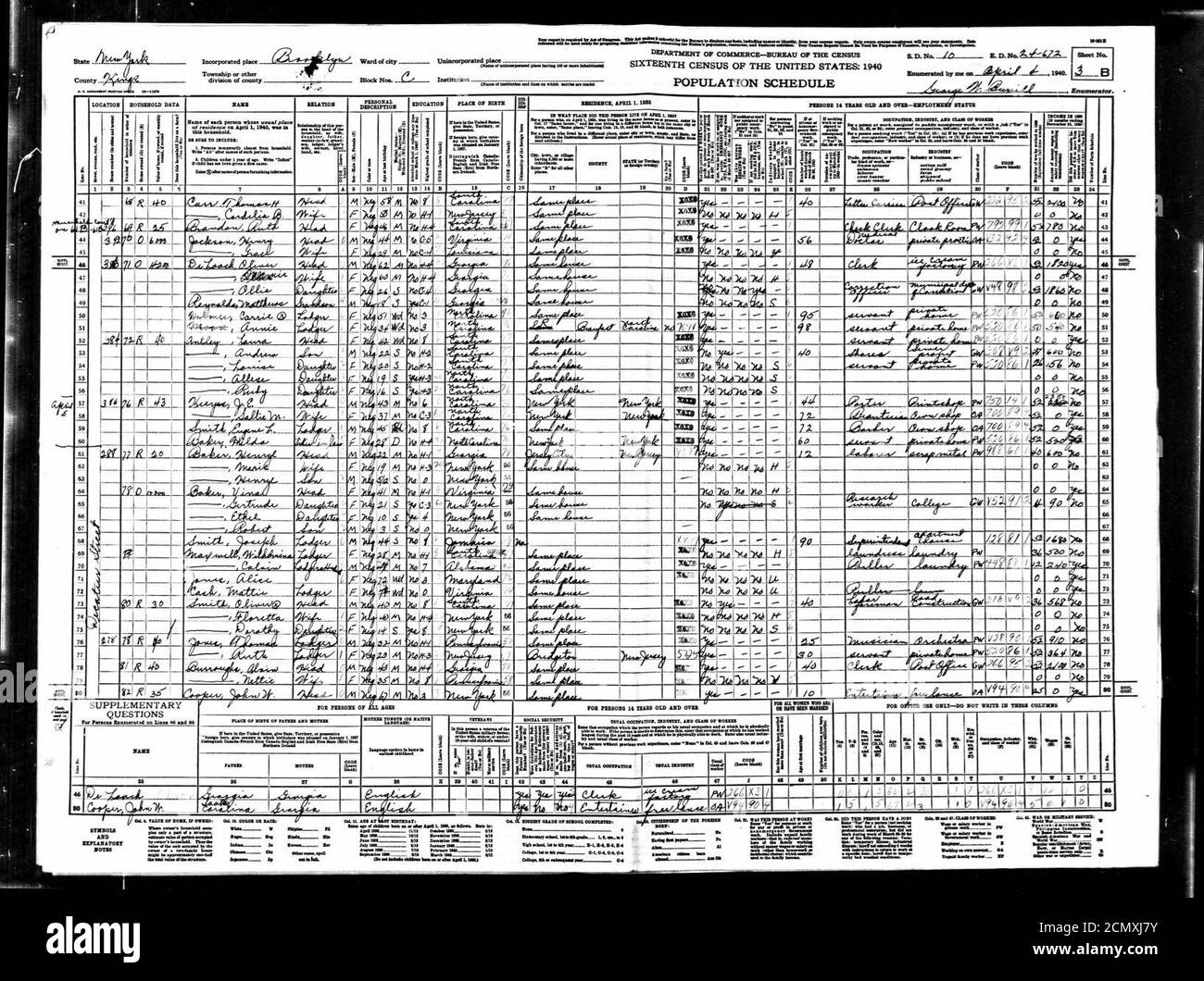 John Walcott Cooper, Jr. (1873-1966) in the 1940 US census living in ...