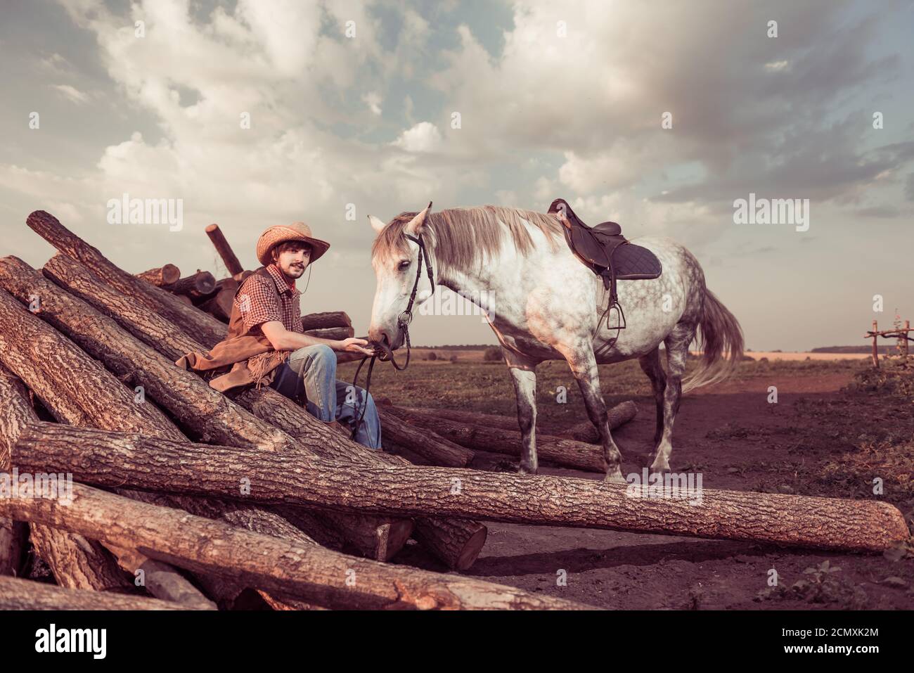Handsome cowboy hi-res stock photography and images - Alamy