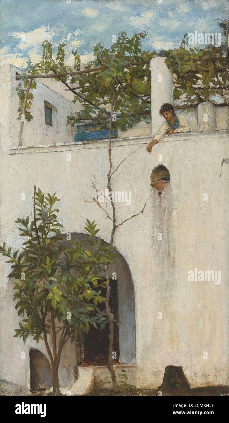 John William Waterhouse - Lady on a Balcony, Capri Stock Photo - Alamy