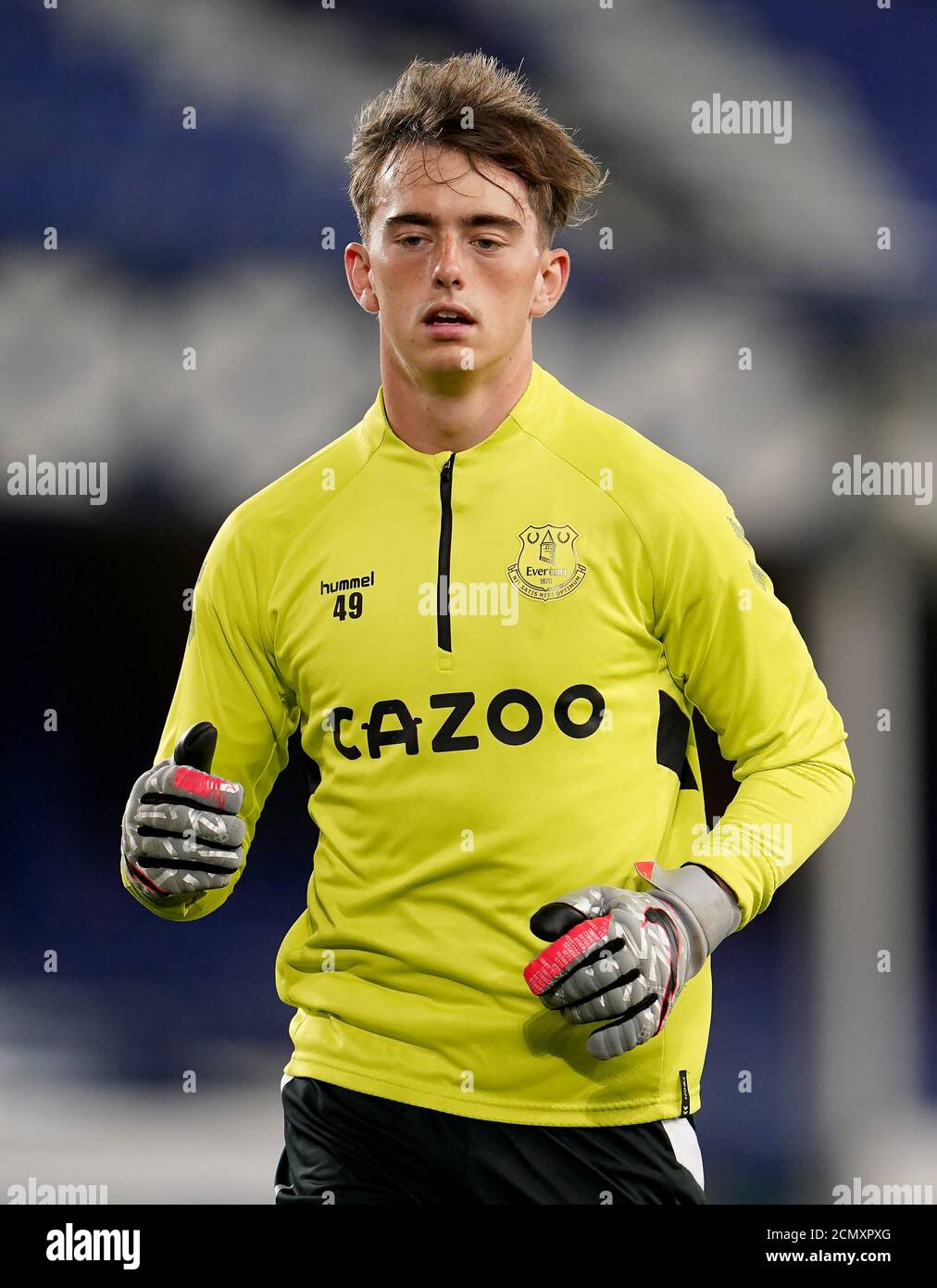 Everton goalkeeper Harry Tyrer during the Carabao Cup second round ...