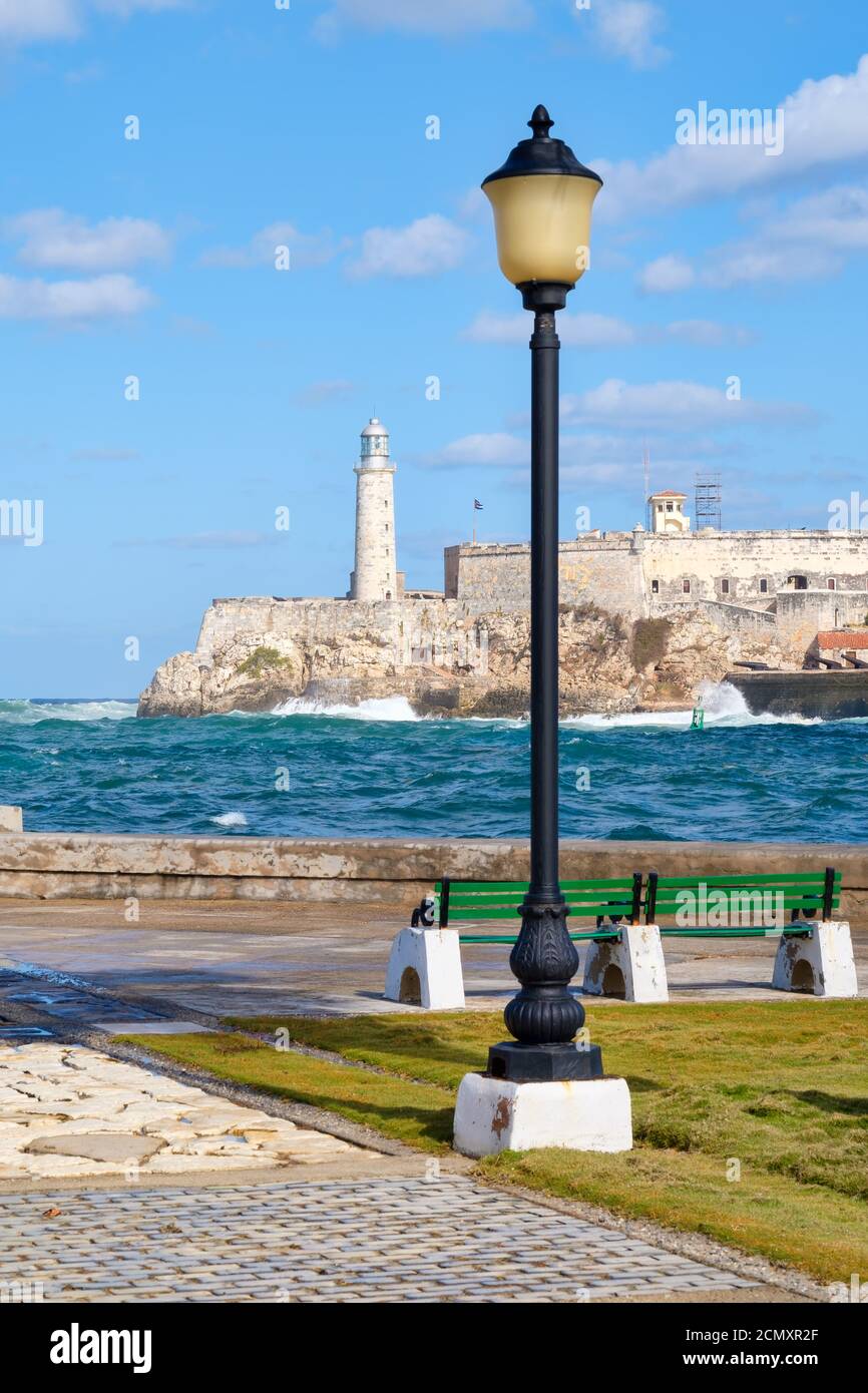 The fortress and lighthouse of El Morro, a symbol of the city of Havana ...