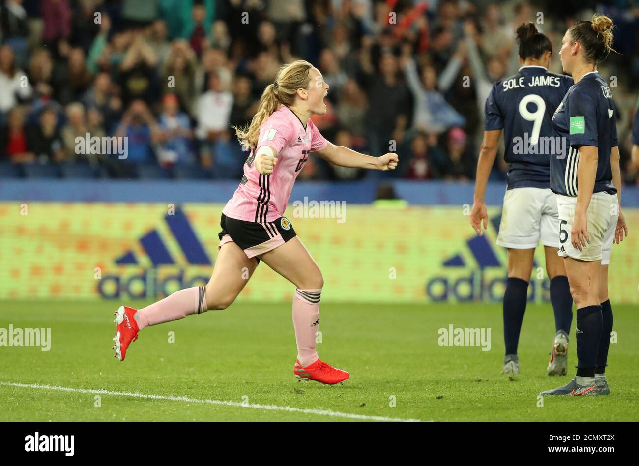 Scotlands erin cuthbert celebrates scoring hi-res stock photography and ...