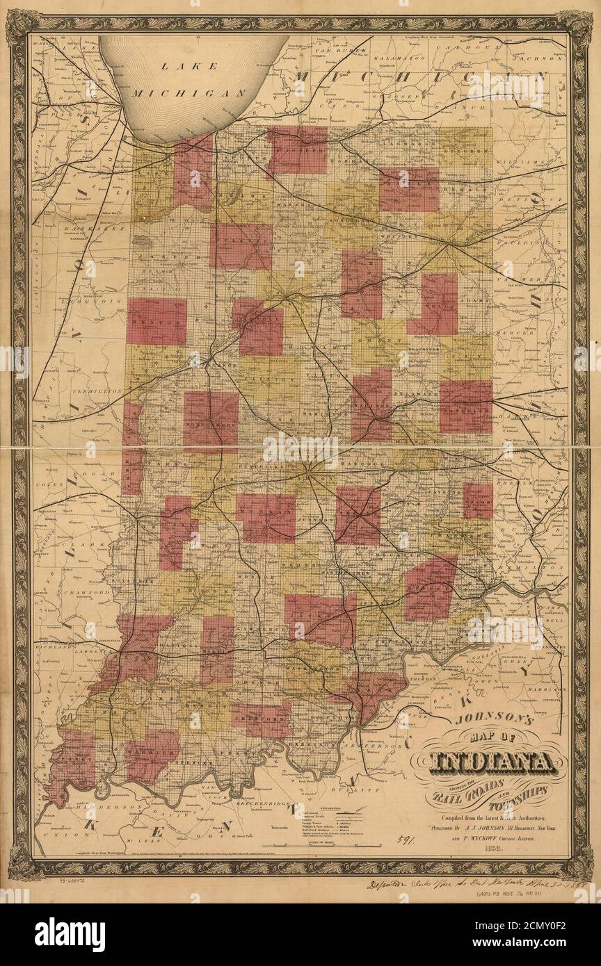 Vintage indiana map hi-res stock photography and images - Alamy