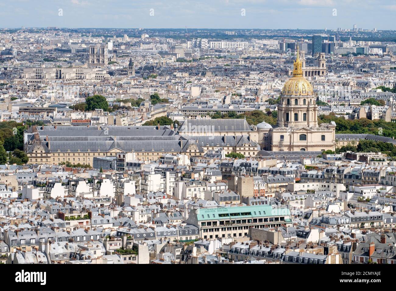 Aerial view of central Paris including Les Invalides Stock Photo - Alamy