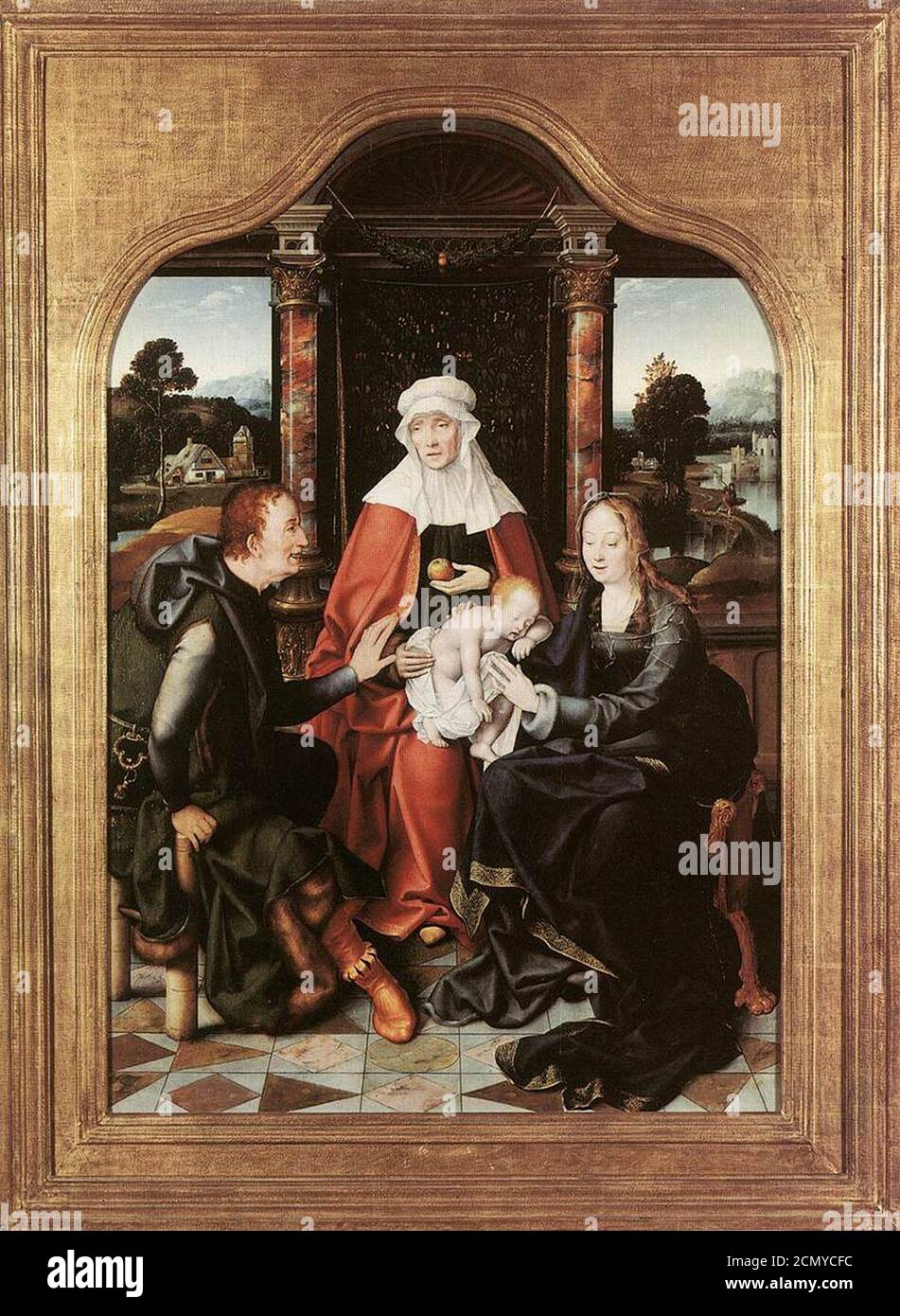 Joos van Cleve - St Anne with the Virgin and Child and St Joachim Stock Photo - Alamy